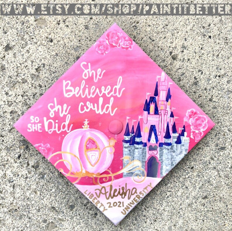 Custom Castle Grad/graduation Cap Painting - Etsy