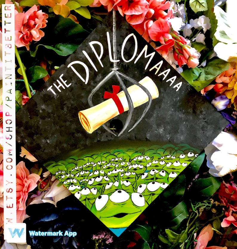 Custom Alien Grad/graduation Cap Painting | Etsy