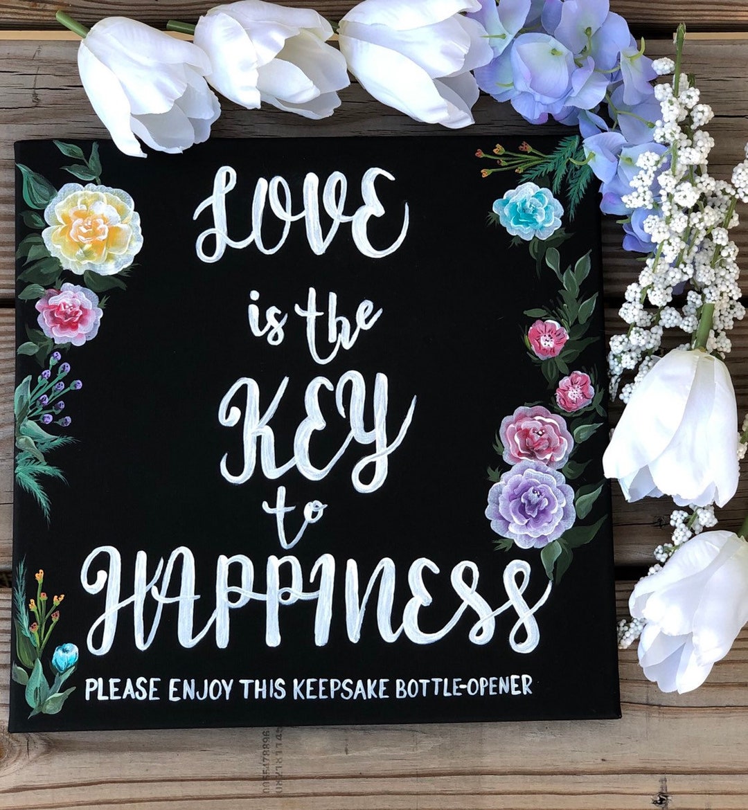 Custom Floral Wedding Sign - Etsy