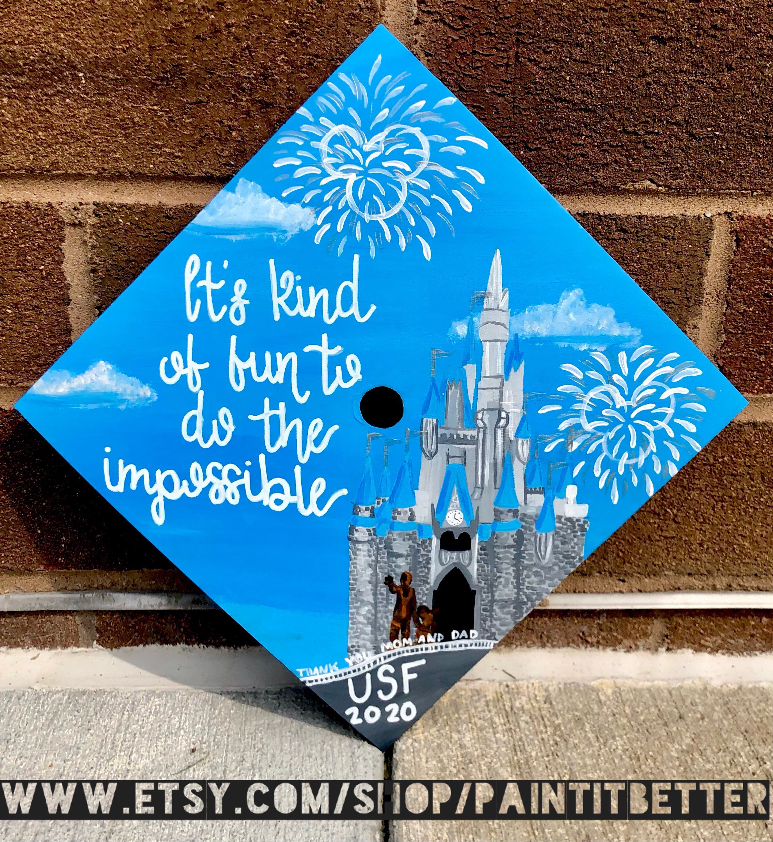 Custom Castle Grad/graduation Cap Painting - Etsy