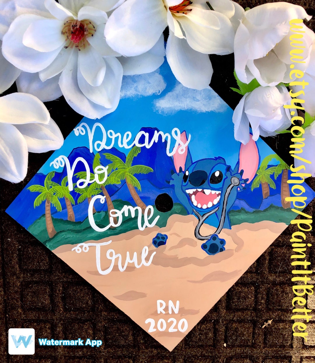 Custom Alien Inspired Grad/graduation Cap Painting - Etsy