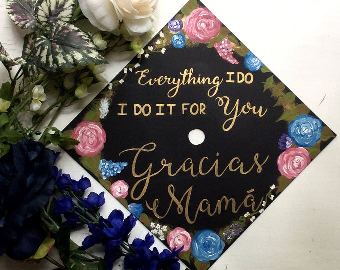 Custom Floral Grad/graduation Cap Painting - Etsy