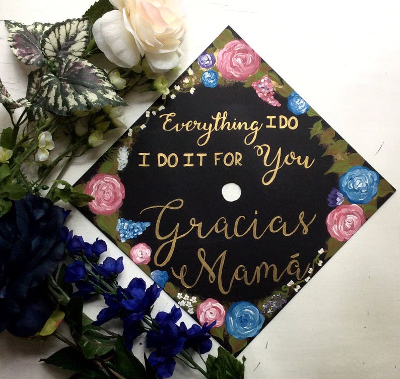 Custom Floral Grad/graduation Cap Painting - Etsy