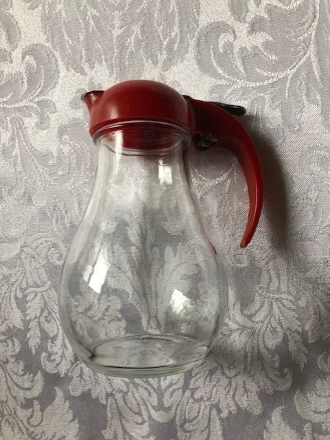 Vintage dripcut Syrup Pitcher With Red Handle - Etsy