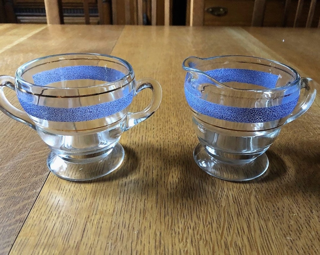 Vintage Depression Glass Cream & Sugar Setkent Glass Co. - Etsy