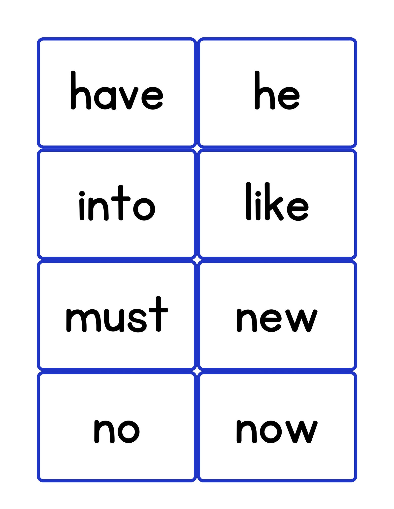 Printable Kindergarten Dolch Sight Word Flashcards and Bingo With Bingo ...