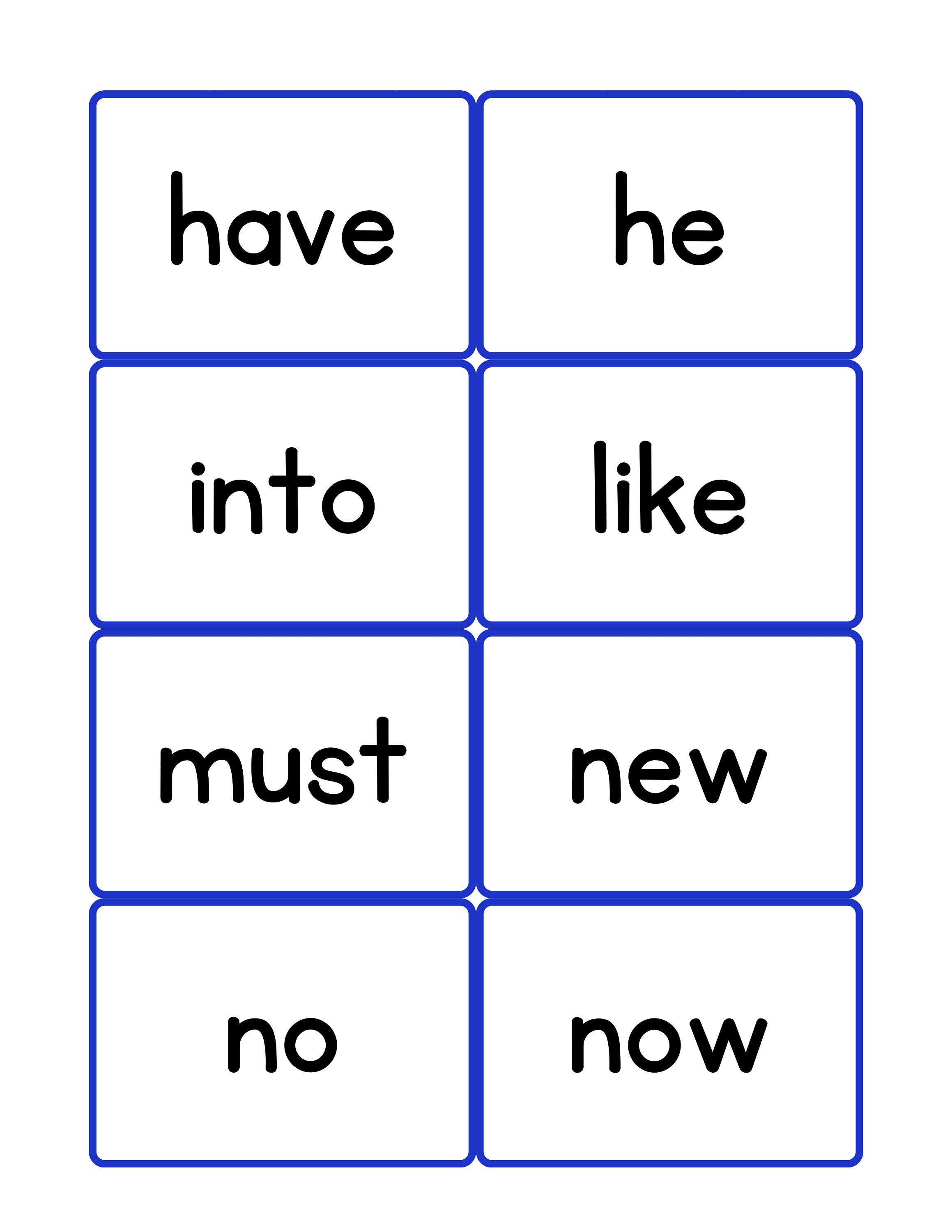 Printable Kindergarten Dolch Sight Word Flashcards and Bingo With Bingo ...