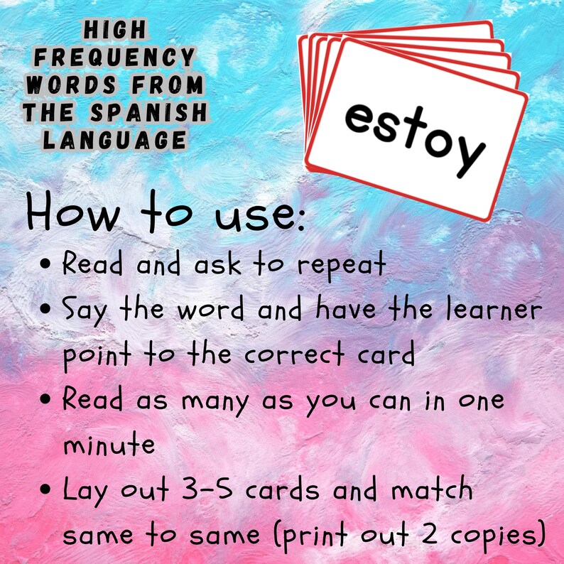 Printable | Spanish Sight Word Flashcards | Palabras De Alta Frecuencia ...