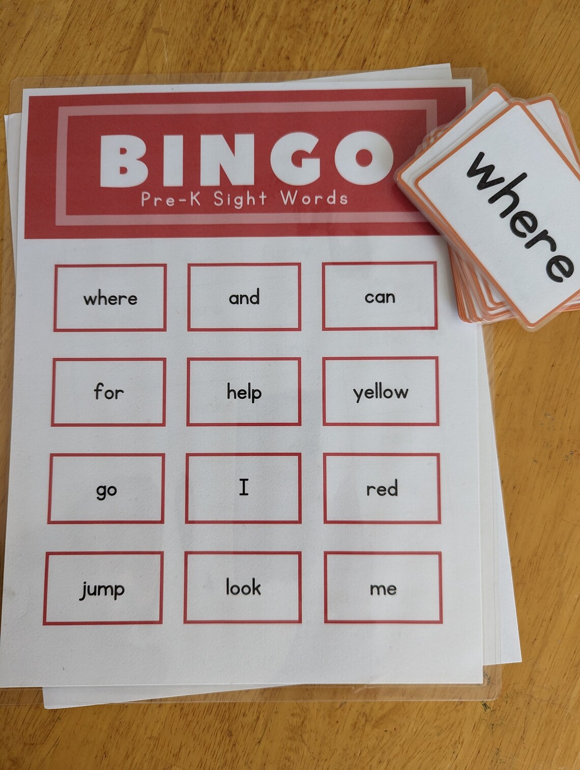 Printable | Dolch Sight Words | Pre-k | Flashcards | Bingo Card Set ...