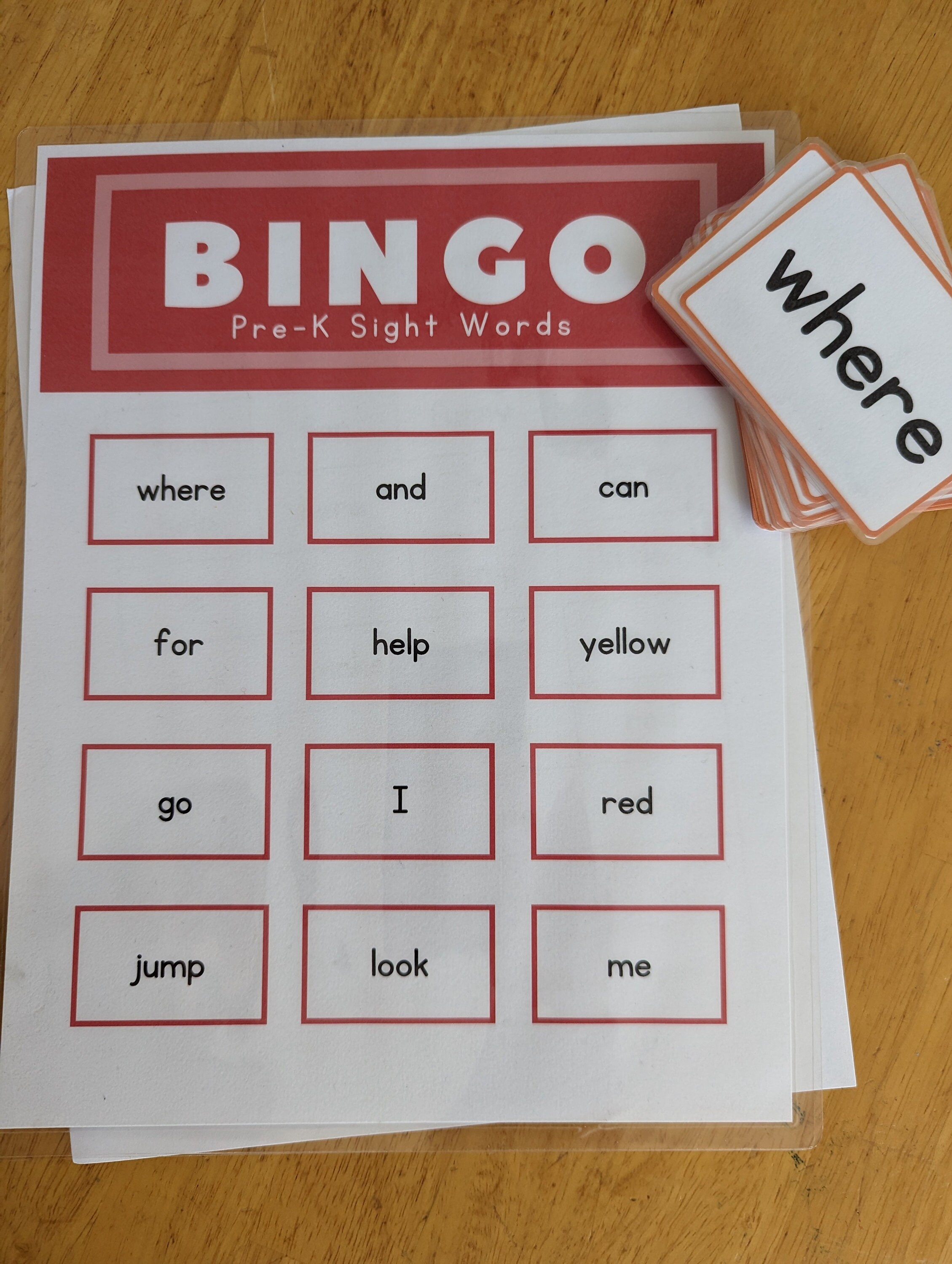 Printable | Dolch Sight Words | Pre-k | Flashcards | Bingo Card Set ...