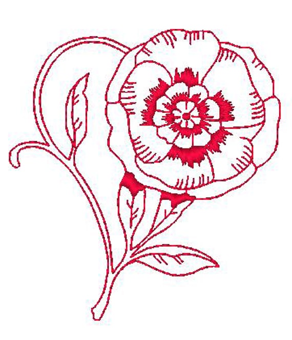 Line Flowers Machine Embroidery Designs | Etsy