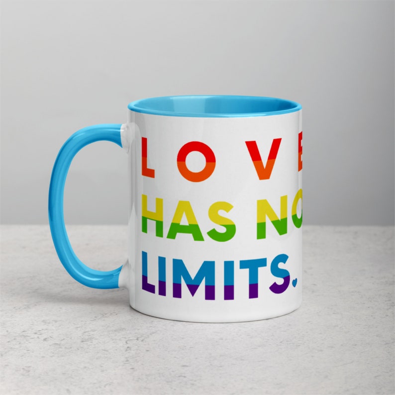 Pride Coffee Mug Love Has No Limits Rainbow Mug With Color Etsy