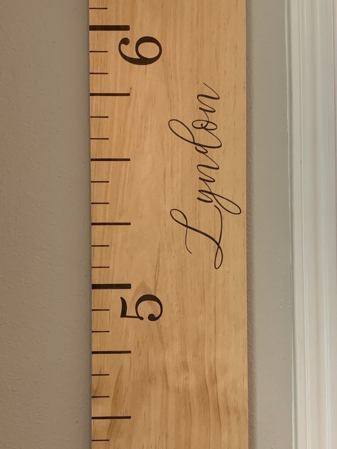 Wooden Growth Chart Ruler Rustic Walnut Growth Ruler Etsy