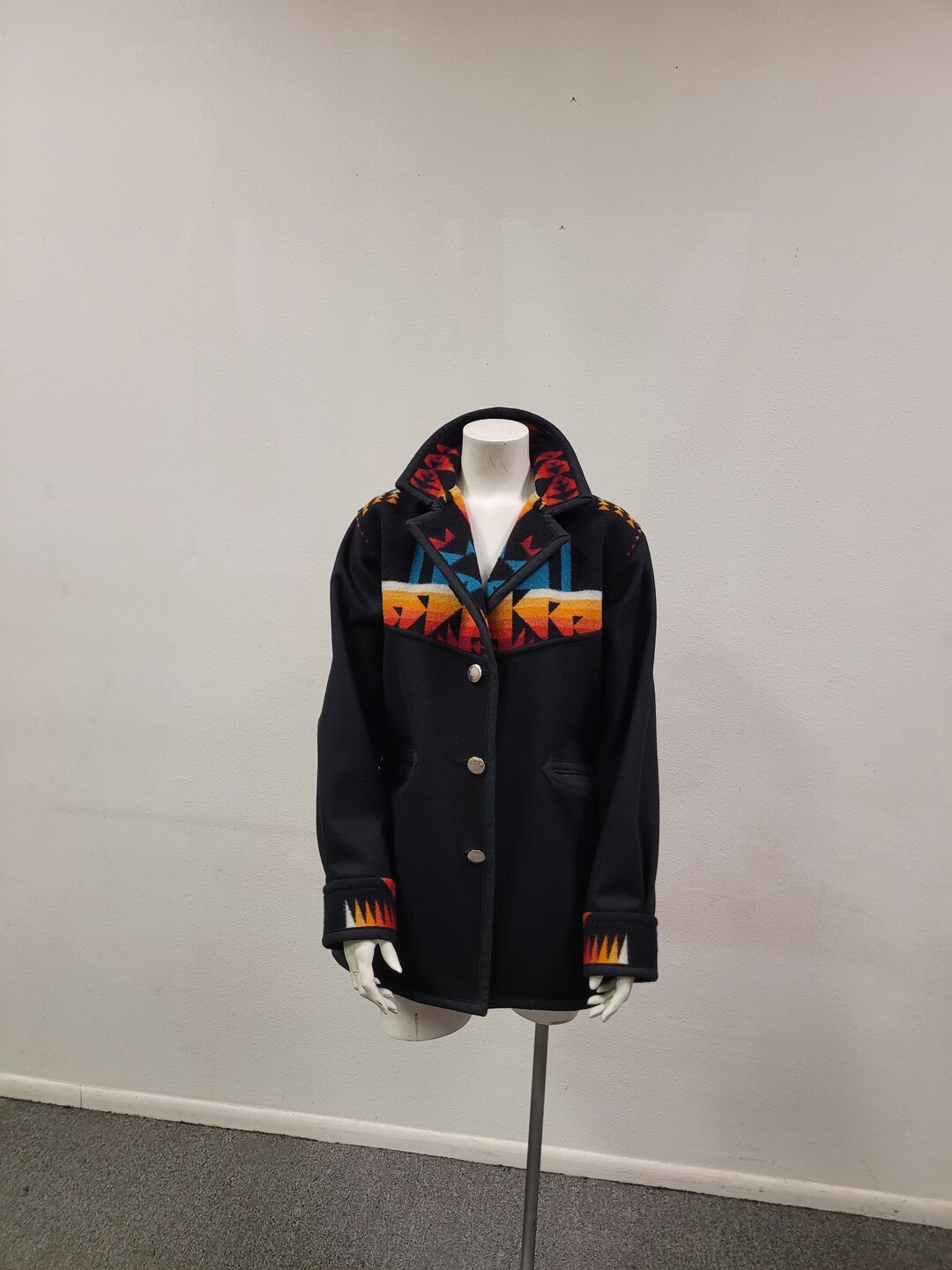 Southwest Wool Native American Reversible Blanket Coat - Etsy