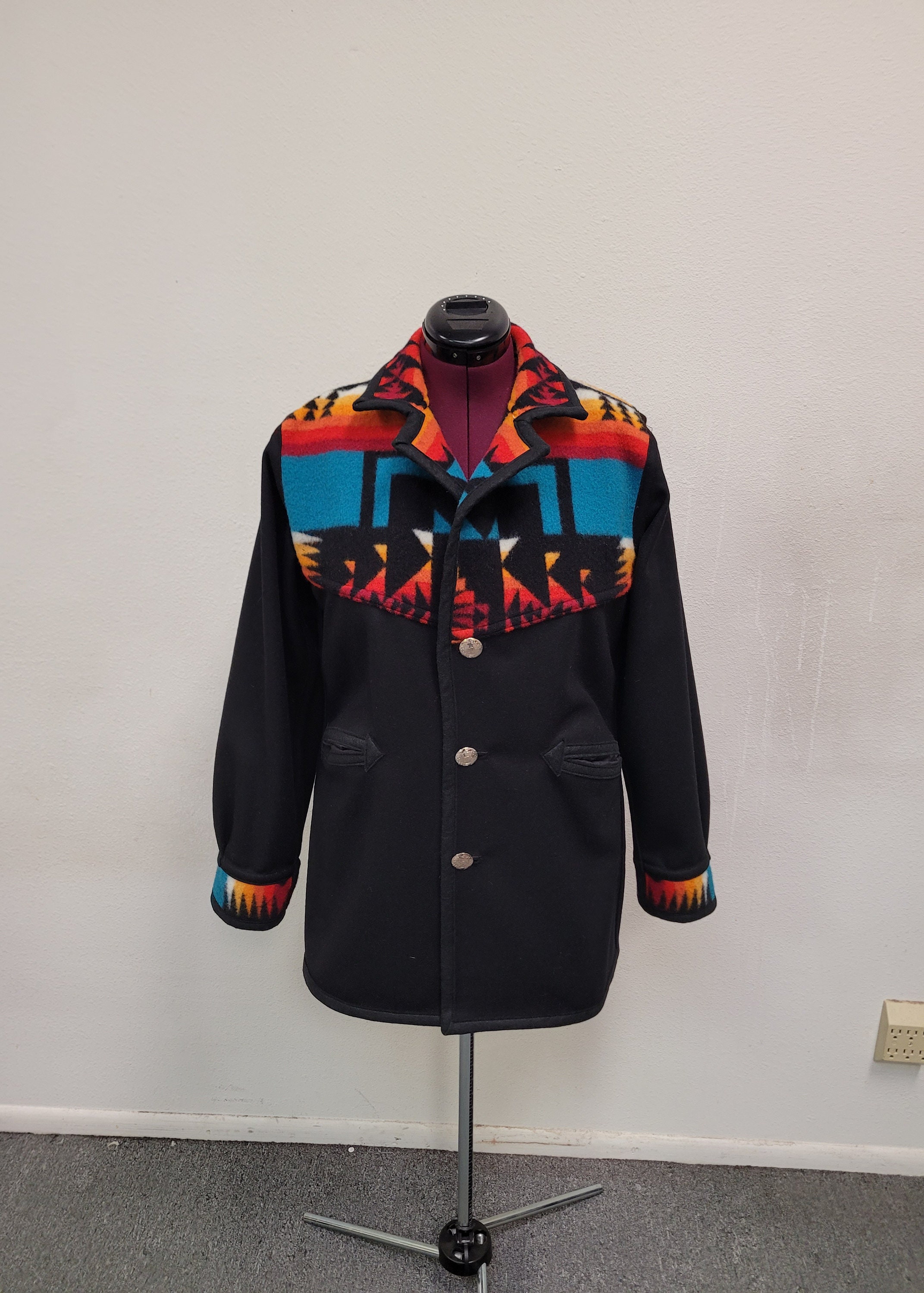 Southwest Wool Native American Reversible Blanket Coat - Etsy