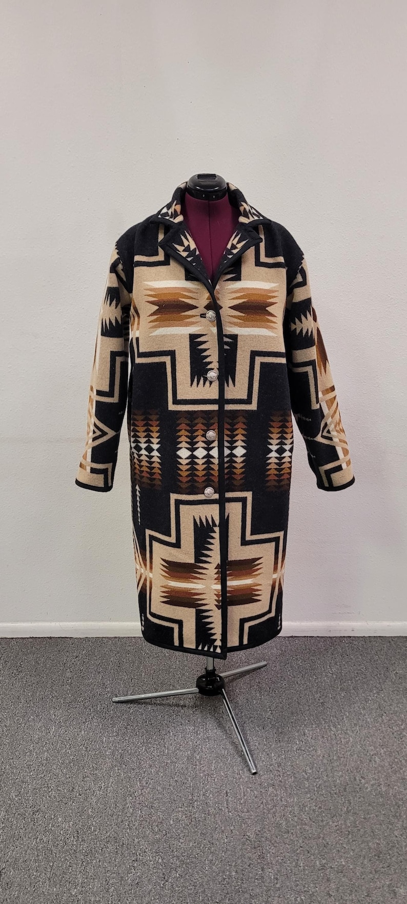 Southwestern Reversible Native American Wool Blanket Coat - Etsy
