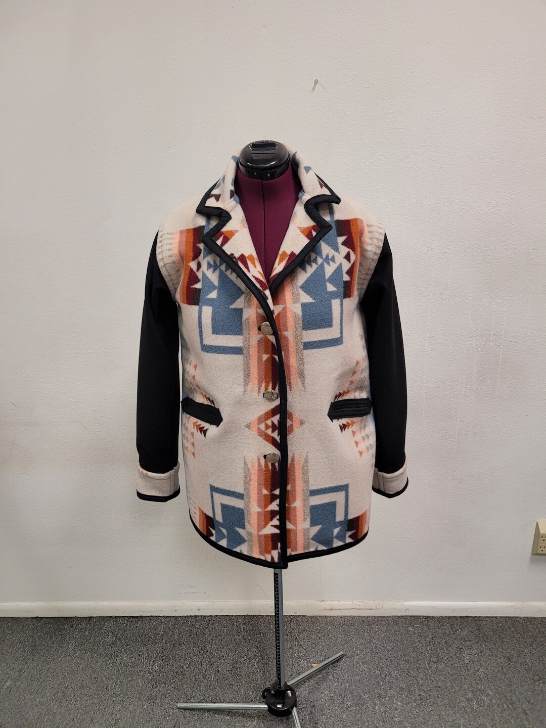 Southwest Wool Native American Reversible Blanket Coat - Etsy