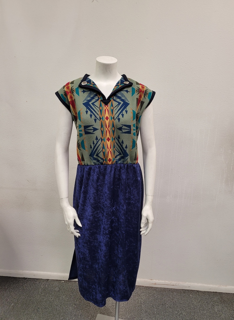 Southwest Native American Wool and Velvet Dress - Etsy