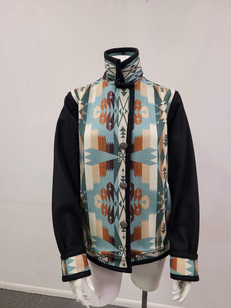 Southwest Wool Native American Reversible Blanket Coat - Etsy