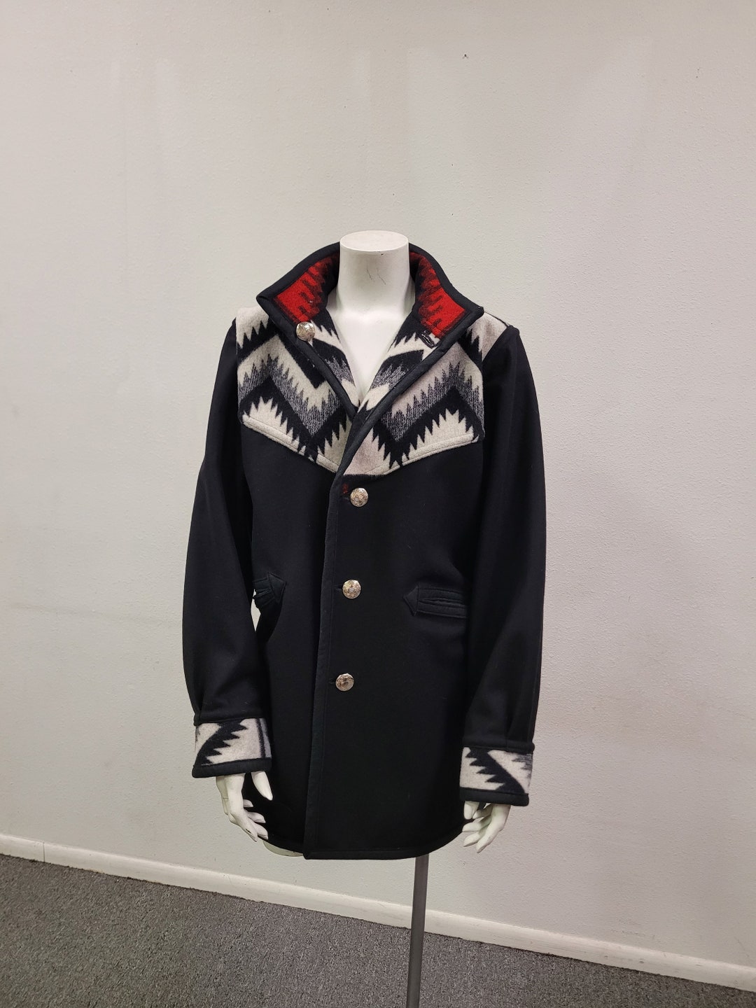 Southwest Wool Native American Reversible Blanket Coat - Etsy