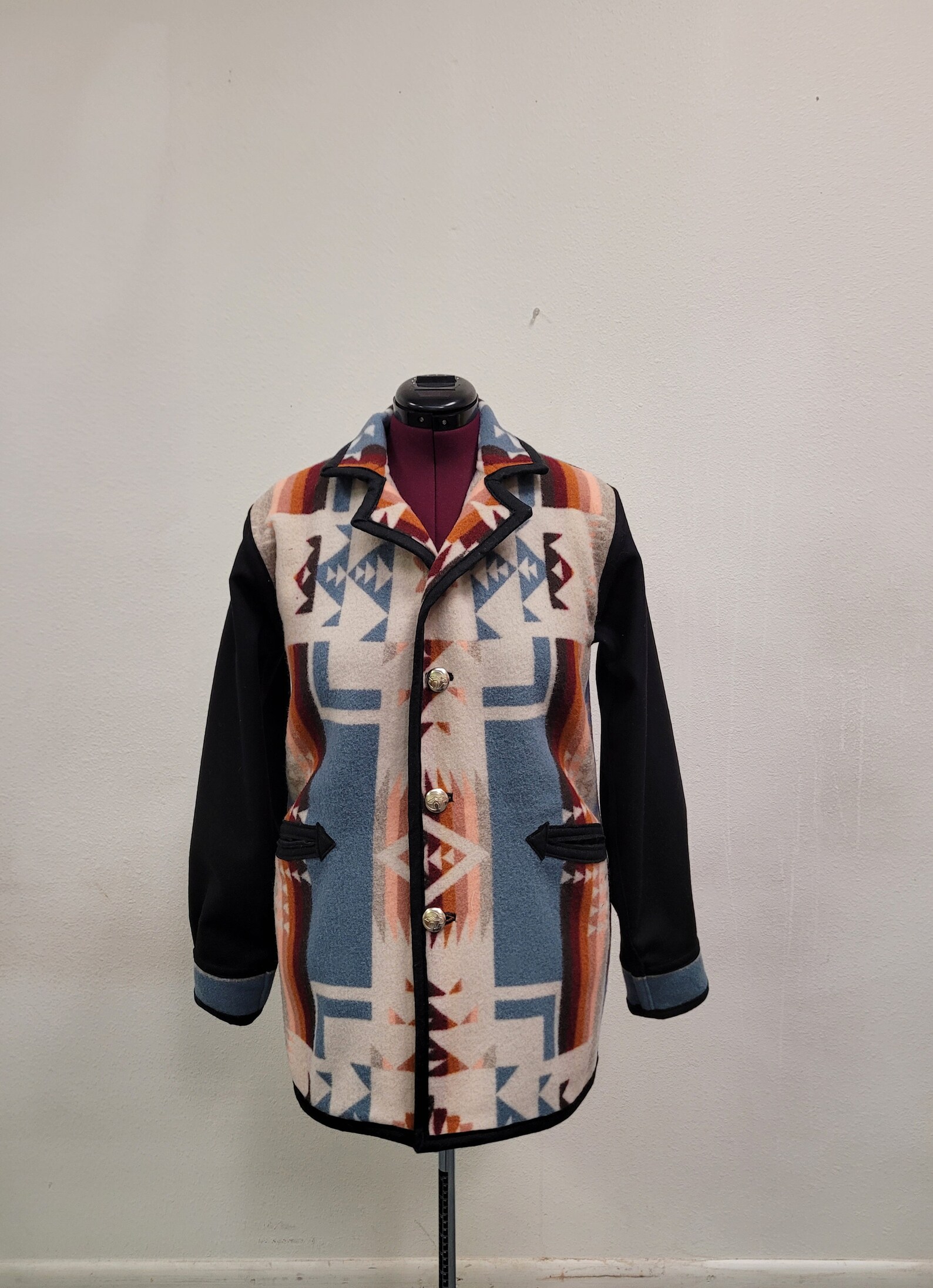 Southwest Wool Native American Reversible Blanket Coat - Etsy