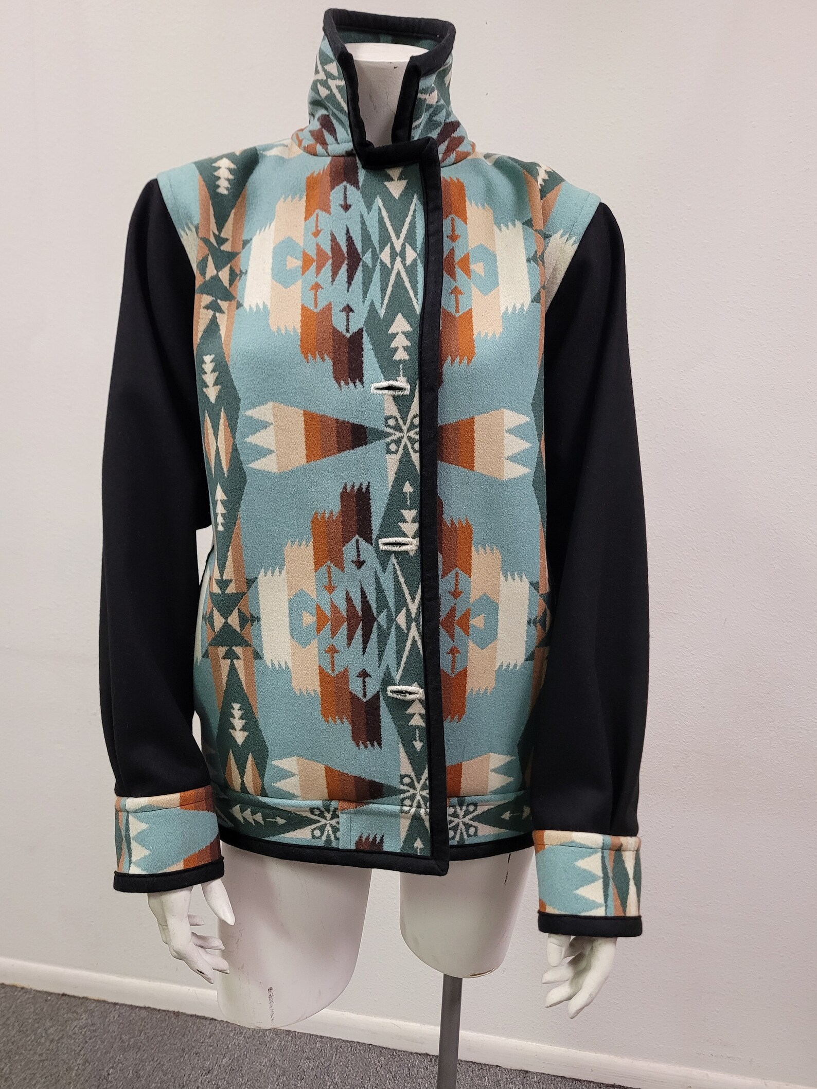 Southwest Wool Native American Reversible Blanket Coat - Etsy