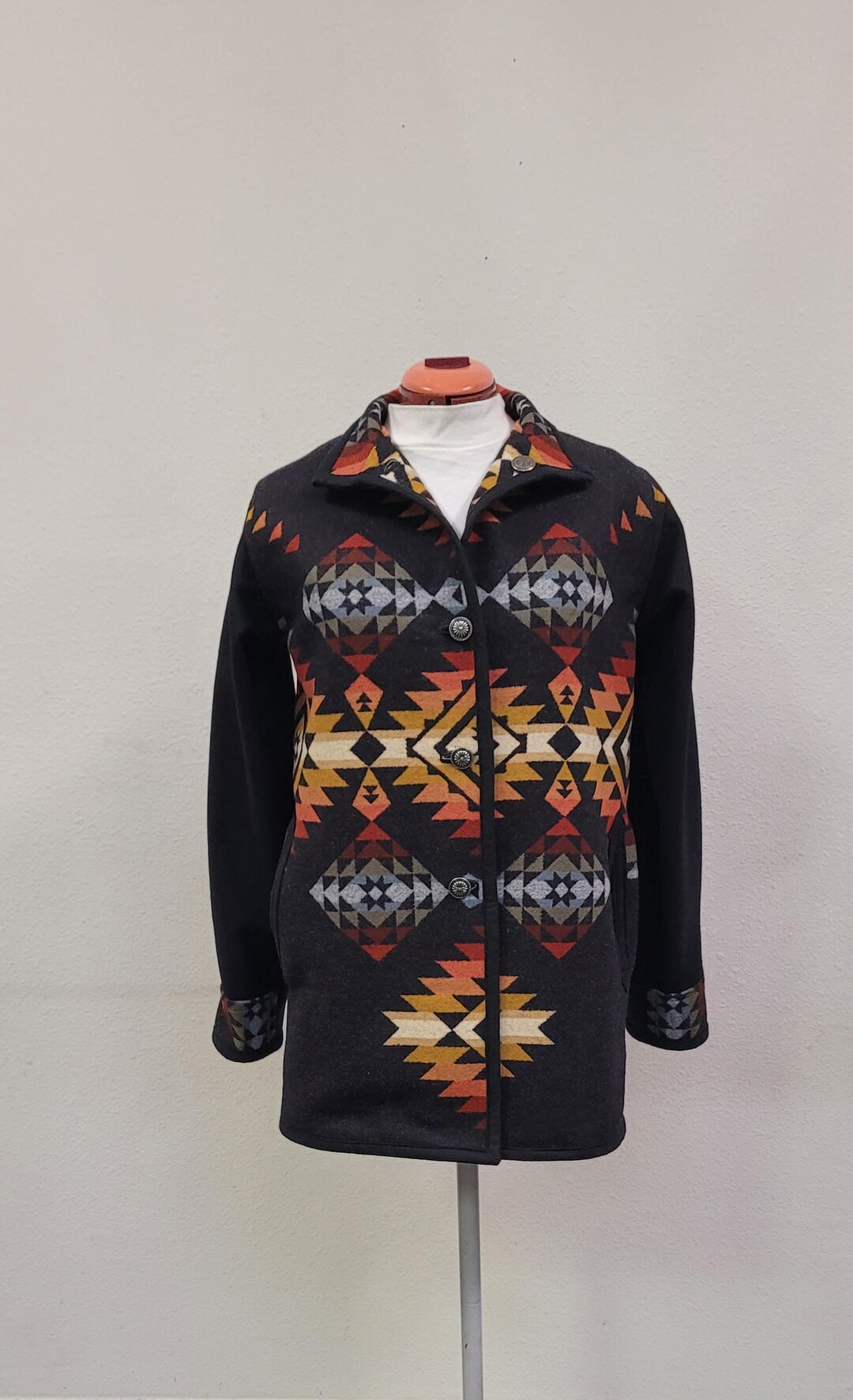 Southwest Wool Native American Reversible Blanket Coat - Etsy