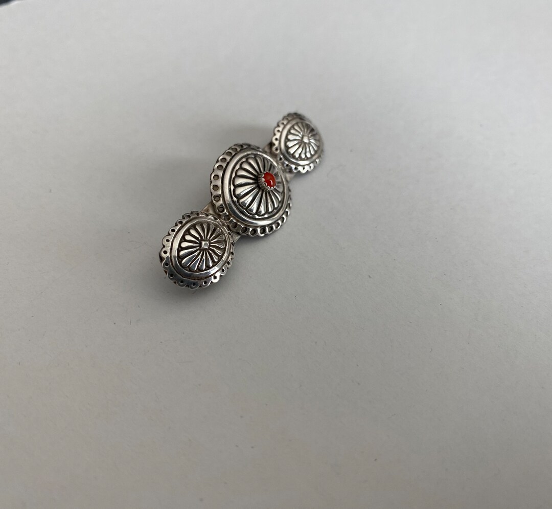 Vintage Native American Concho Pin W/ Spiny Coral - Etsy