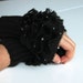Fingerless Gloves Cozy Hand Knitted Mittens Hand Knit Elegant Ruffled ...