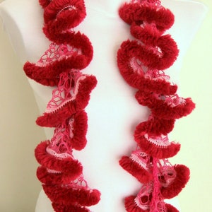 Ruffle Scarf, Frilly Scarf,fur Yarn, Lariat Scarves, Ruffled Scarves ...