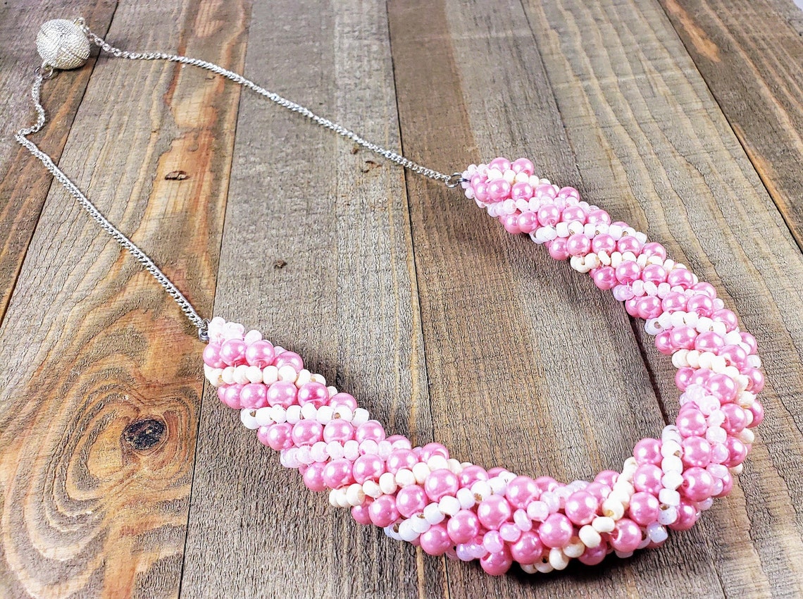 Beaded Rope Necklace - Beaded Rope Choker - Statement Rope Necklace ...