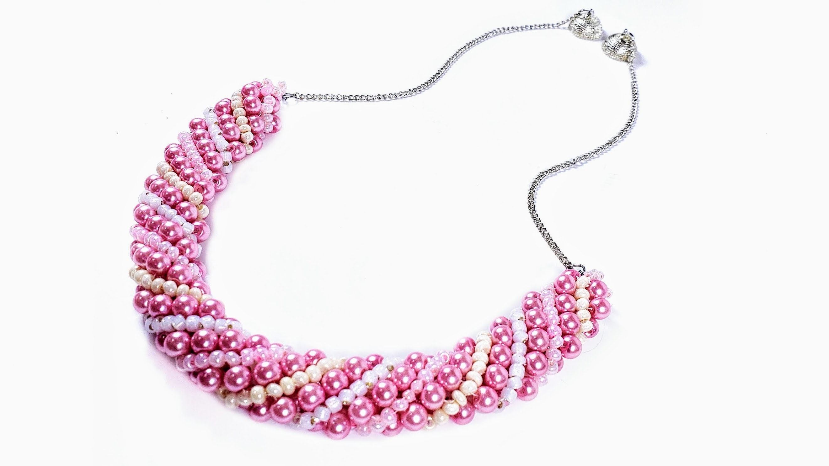 Beaded Rope Necklace - Beaded Rope Choker - Statement Rope Necklace ...