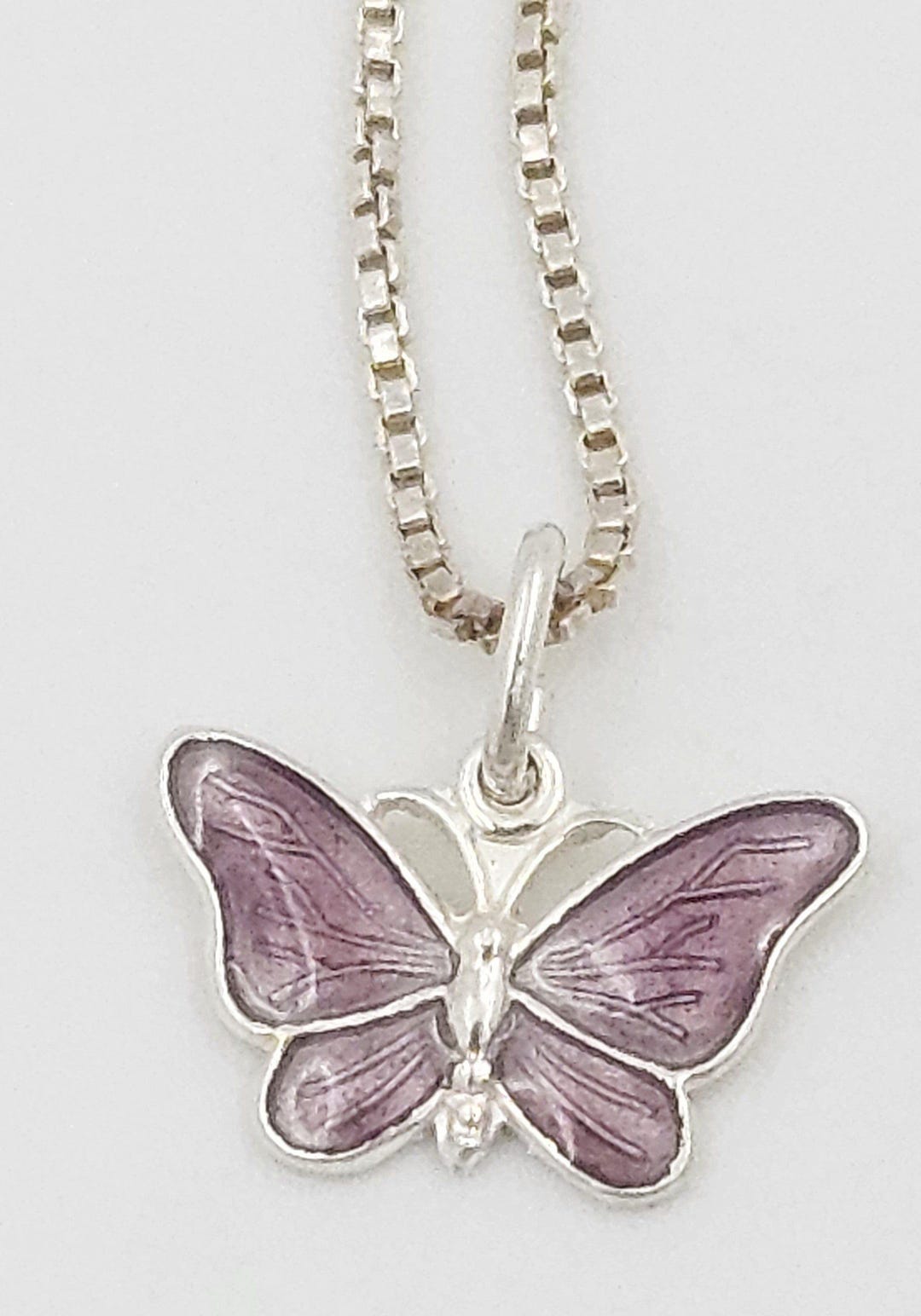 Danish Designer Volmer Bahner Sterling & Enamel Butterfly Necklace ...