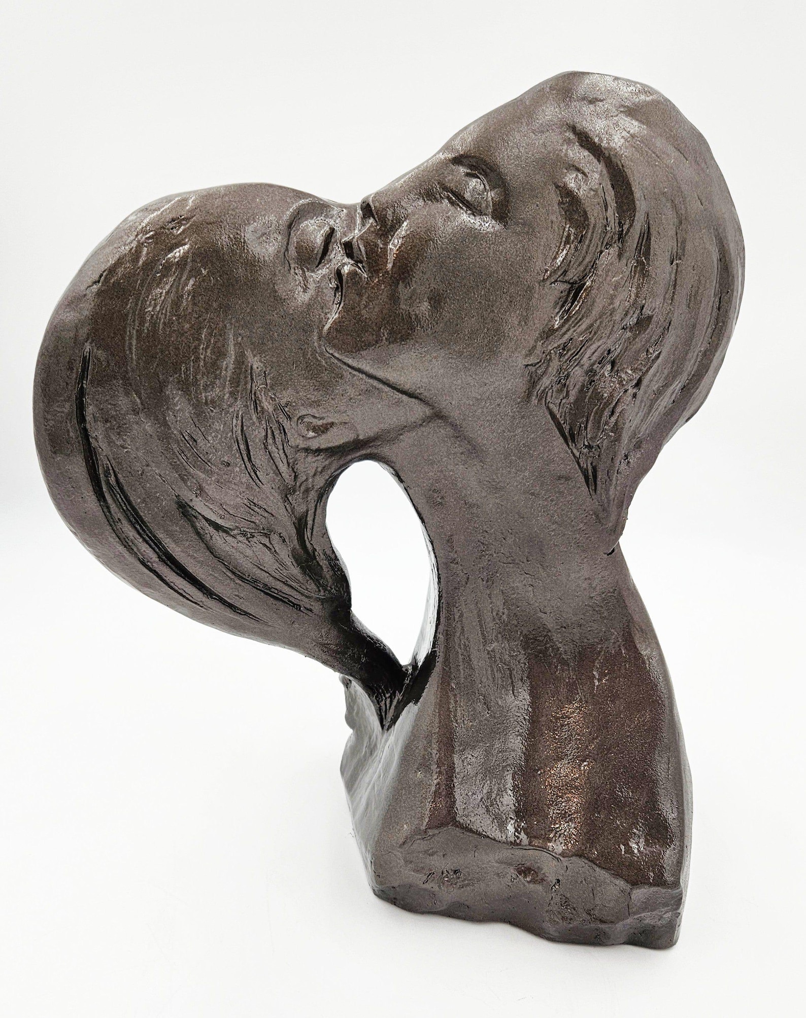 Restored Austin Prod Sculpture Large Bronzed "faces of Love" Fisher C ...