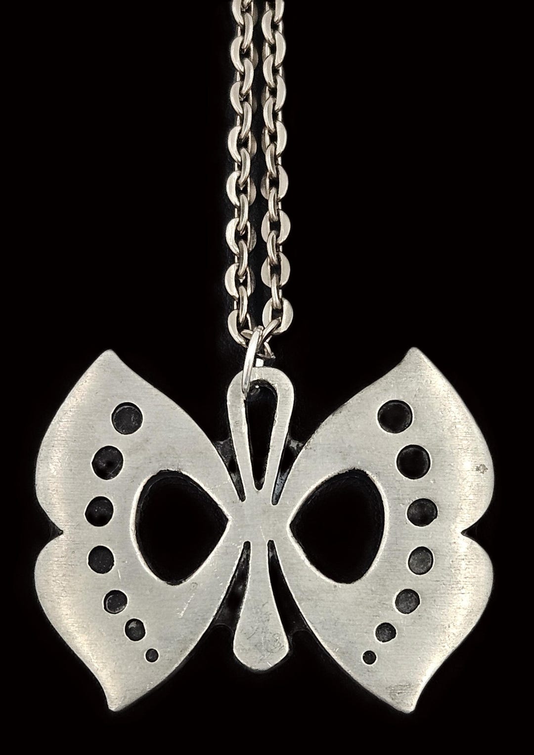 Rune Tennesmed XL Modernist Butterfly Pewter Pendant Necklace C. 1960's ...