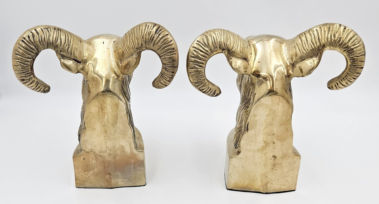 Fantastic X Large Brass Ram Sheep Big Horn Aries Bookends - Etsy