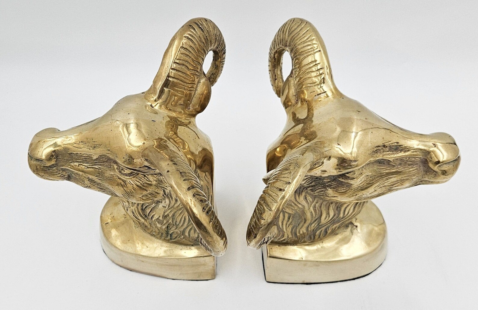 Fantastic X Large Brass Ram Sheep Big Horn Aries Bookends - Etsy