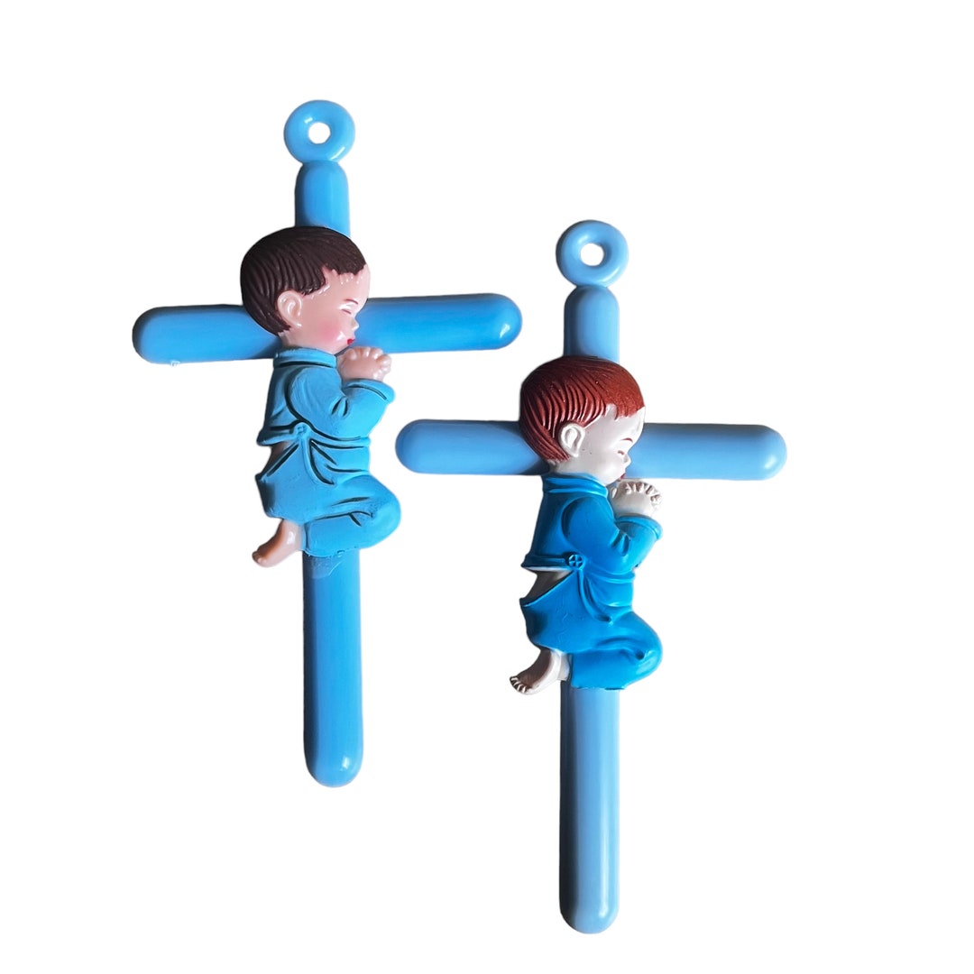 6 Blue Praying Boy Cross DIY Baptism Communion Religious - Etsy