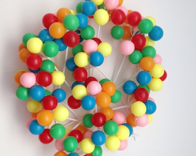 12 Clusters-colorful Plastic Balloon Picks Cupcake or Cake Topper ...