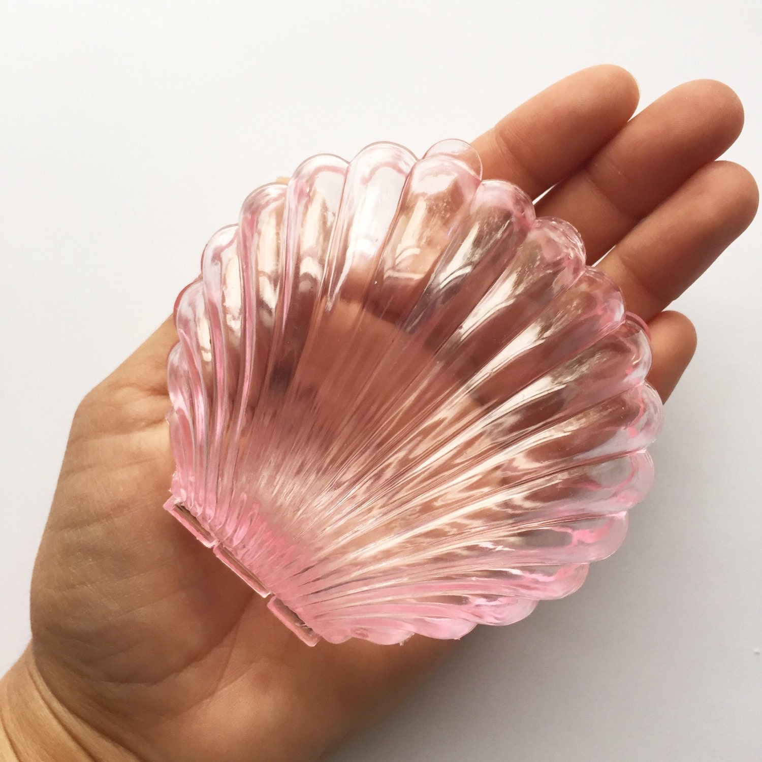 12 Large Clear Pink Plastic Seashell Clam Shell Favor Candy | Etsy