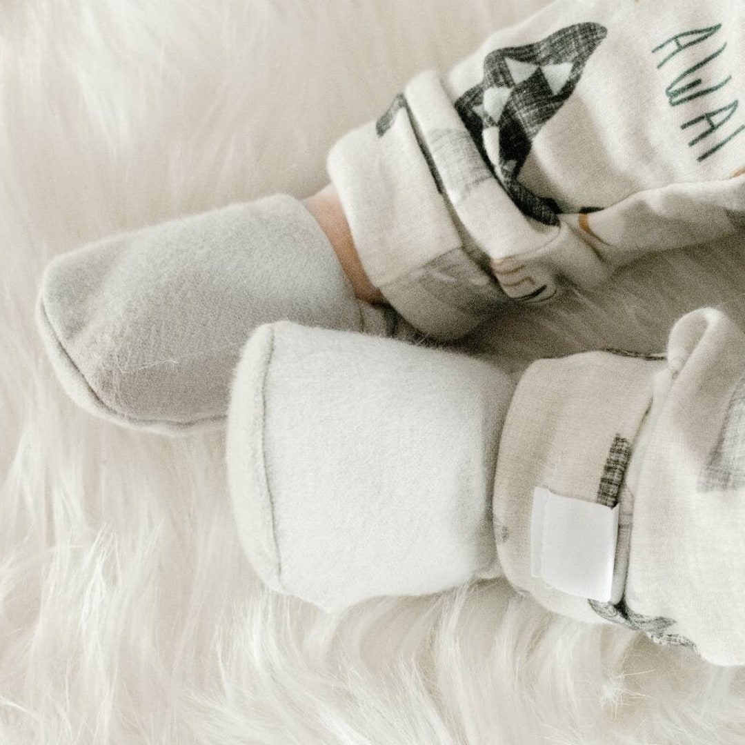 Grey Baby Booties, Baby Gifts, Gray Baby Crib Shoes, Grey Baby Moccs ...