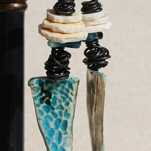 Lizard Skin Daggers and Ostrich Egg Shell Earrings - Etsy