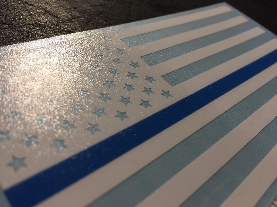 Thin Blue Line Flag Vinyl Decal White American Flag Police - Etsy