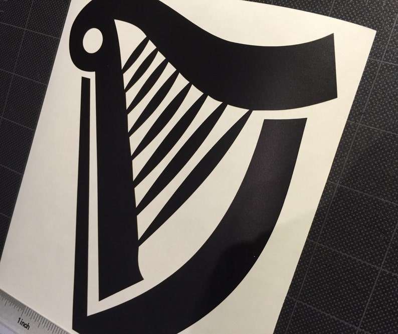 Golden Harp Vinyl Decal Sticker | Etsy