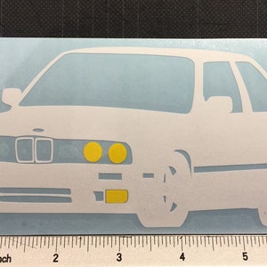 BMW E30 Vinyl Decal Sticker 3 Series 318is 325is Yellow Headlights Fogs ...