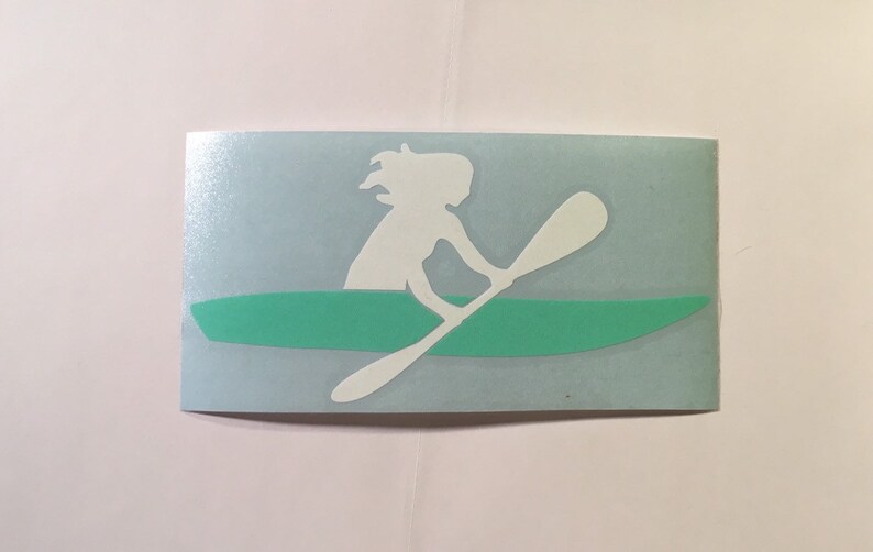 Kayak Paddling Woman Vinyl Decal Girl Paddle Yak - Etsy