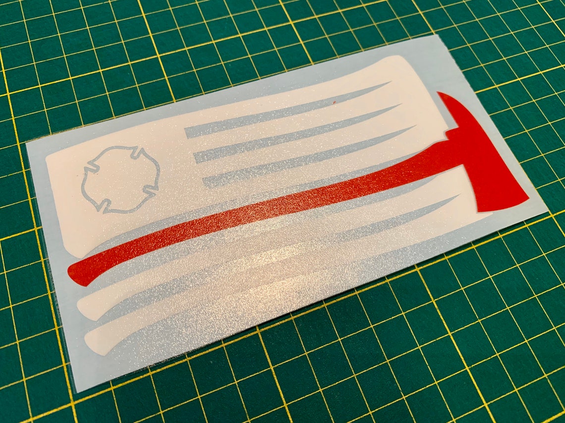 Thin Red Line Axe Flag Vinyl Decal American Maltese Cross | Etsy