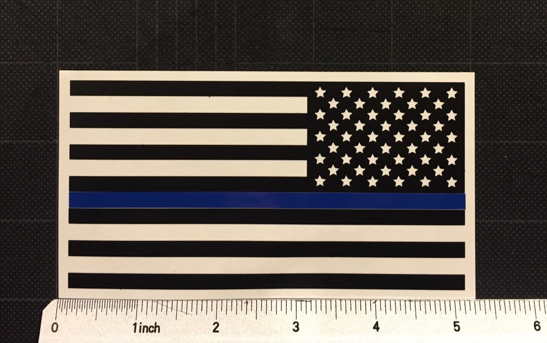 Thin Blue Line Reversed Flag Vinyl Decal American Flag Black White ...