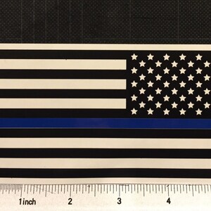 Thin Blue Line Reversed Flag Vinyl Decal American Flag Black White ...