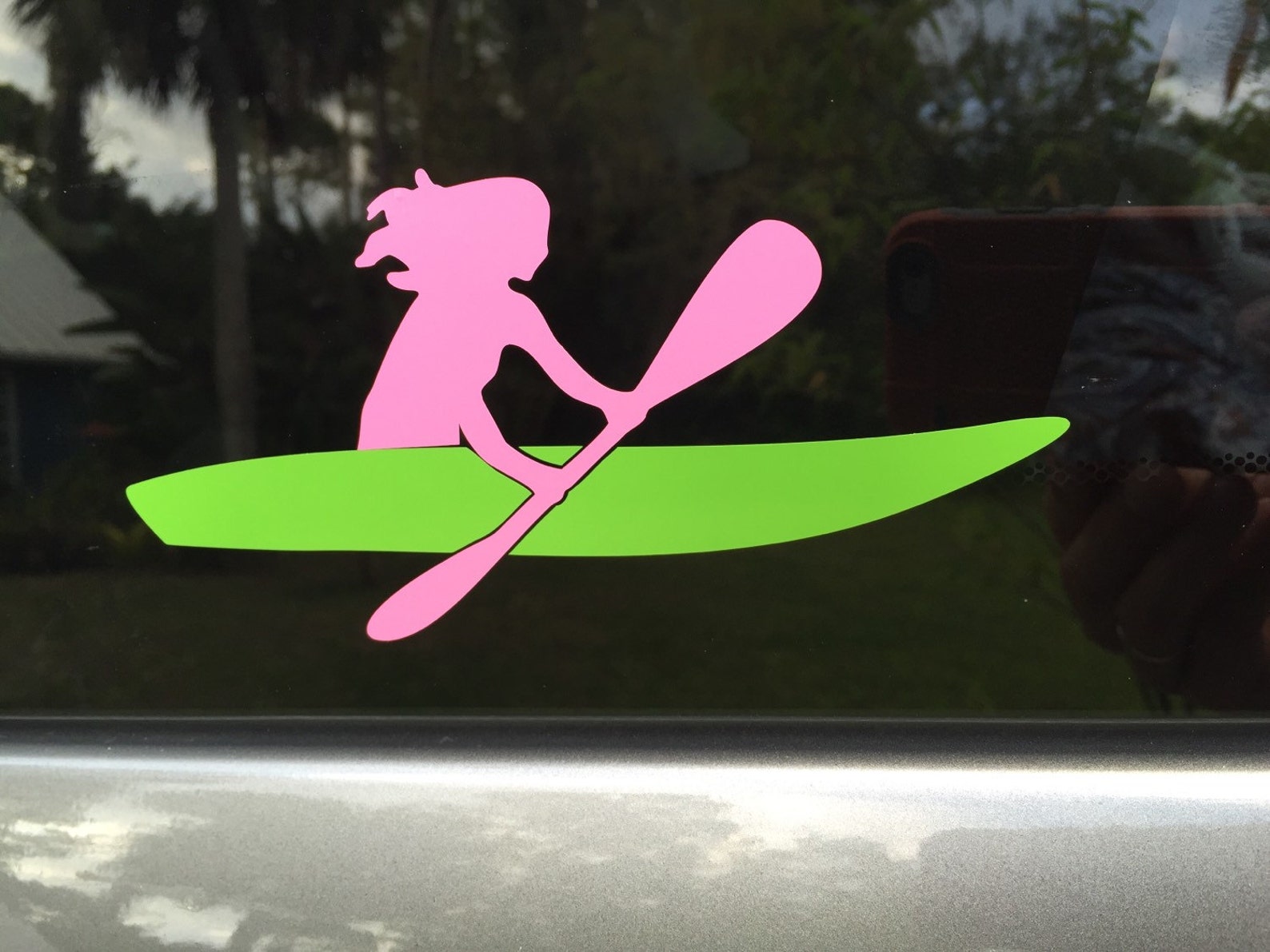 Kayak Paddling Woman Vinyl Decal Girl Paddle Yak - Etsy